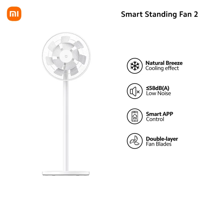 Xiaomi Mi Smart Standing Fan 2 Natural Breeze-Simulating Dual Blades DC ...