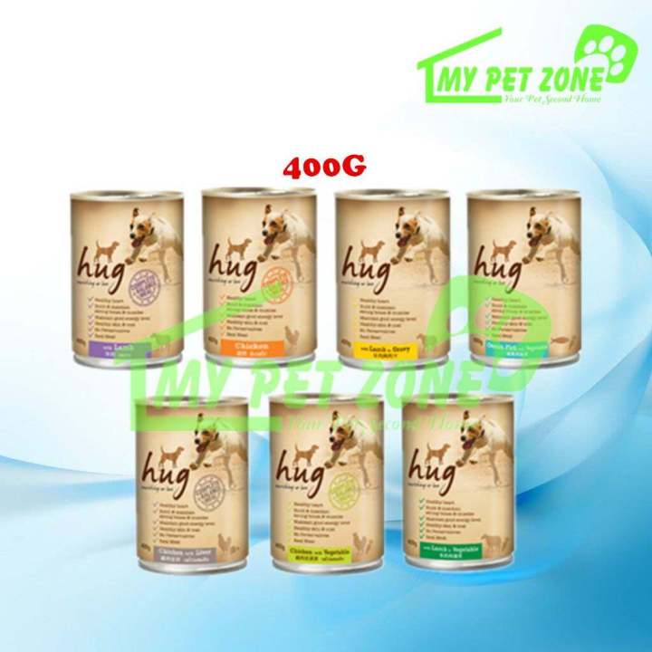 HUG Dog Canned/ Wet Food Chicken Lamb Ocean Fish Gravy Vegetables 400G ...