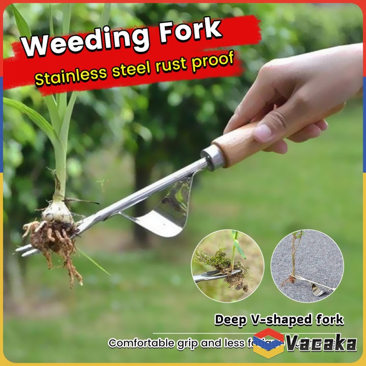 Stainless Steel Manual Weeding Fork Transplanting Digging Tools Weeds Remove Shovel Gardening ...