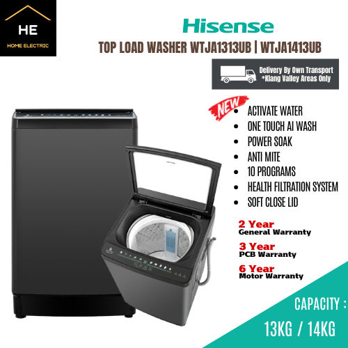 Hisense Top Load Washer 14KG WTJA1413UB | WTJA1313UB Washing Machine ...