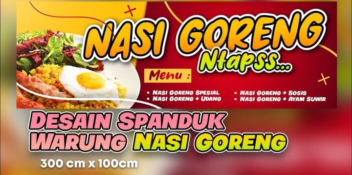 SPANDUK BANNER NASI GORENG VIRAL NASI GORENG LEVEL PEDAS UKURAN ...