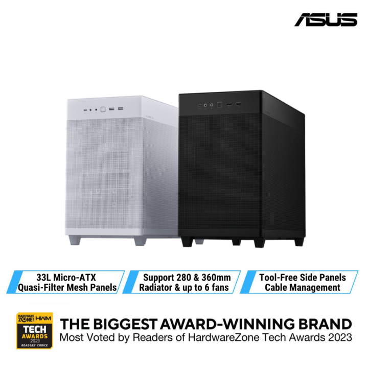 ASUS Prime AP201 Mesh Micro ATX Casing - 33L, tool-free, quasi-filter ...