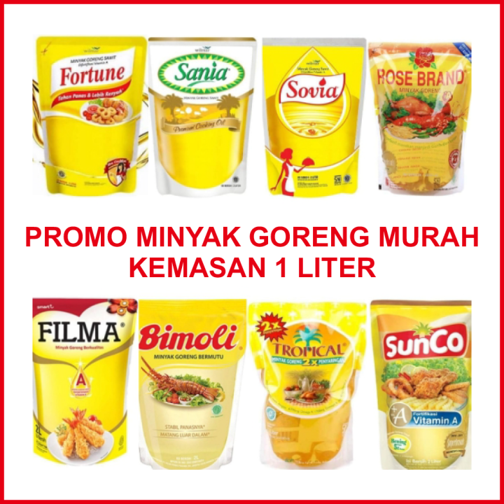 Minyak Goreng Murah Refill Kemasan 1 Liter Bimoli Sunco Tropical Tawon ...