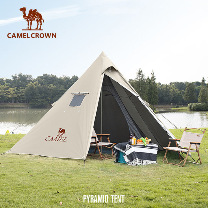 CAMELCROWN Outdoor Exquisite Camping Pentagonal Pyramid Tent Rain-proof ...