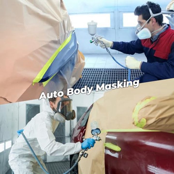 (NITO) Pre-Taped Masking Paper for Painting, 18 Inchx50 Feet Paint ...