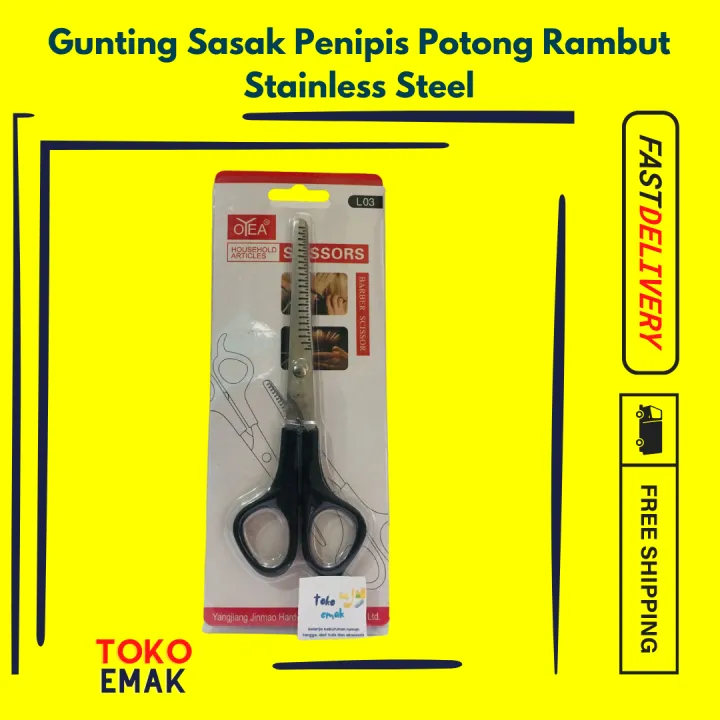 Gunting Sasak Penipis Potong Rambut Stainless Steel | Lazada Indonesia