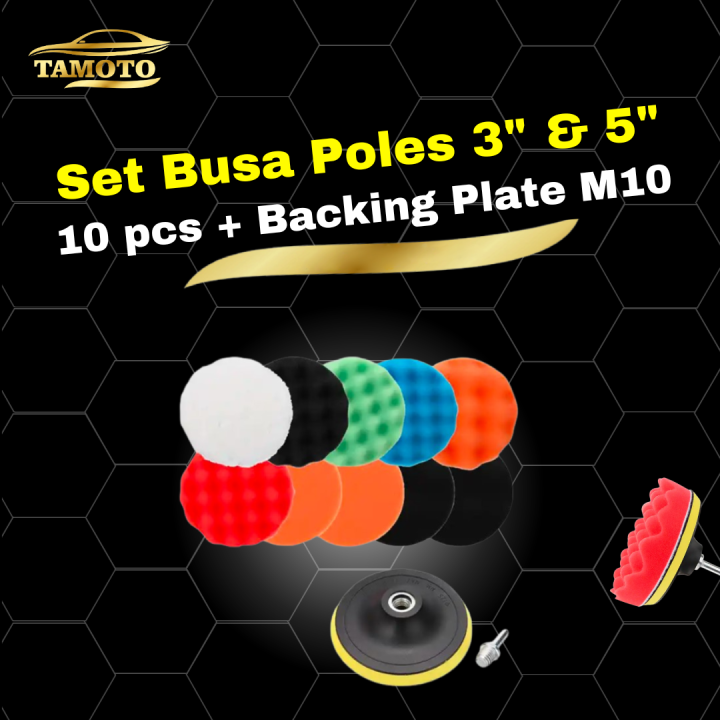 Busa mesin poles 3 inci & 5 inch body mobil motor / Set polishing pad ...