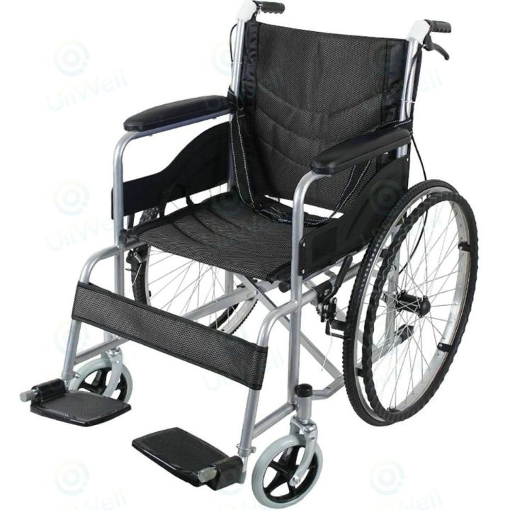 รถเข็นผู้ป่วย Wheelchair วีลแชร์ พับได้ น้ำหนักเบา ล้อ 24 นิ้ว มีเบรค