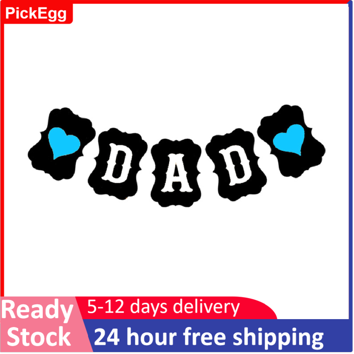 PickEgg Happy Birthday Daddy Banner Love Heart DAD Banner for Father's ...