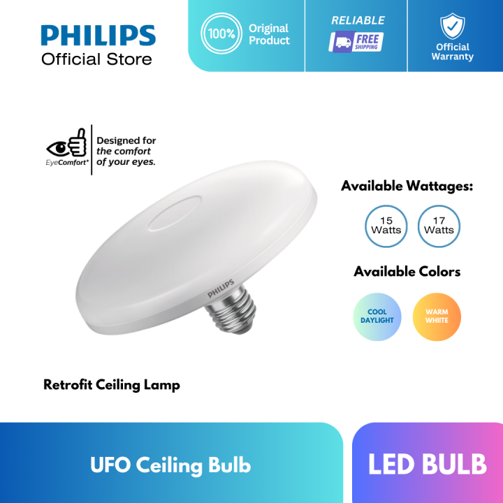 Philips UFO LED Ceiling Bulb 15W/24W Warm White/Cool Daylight | Lazada PH