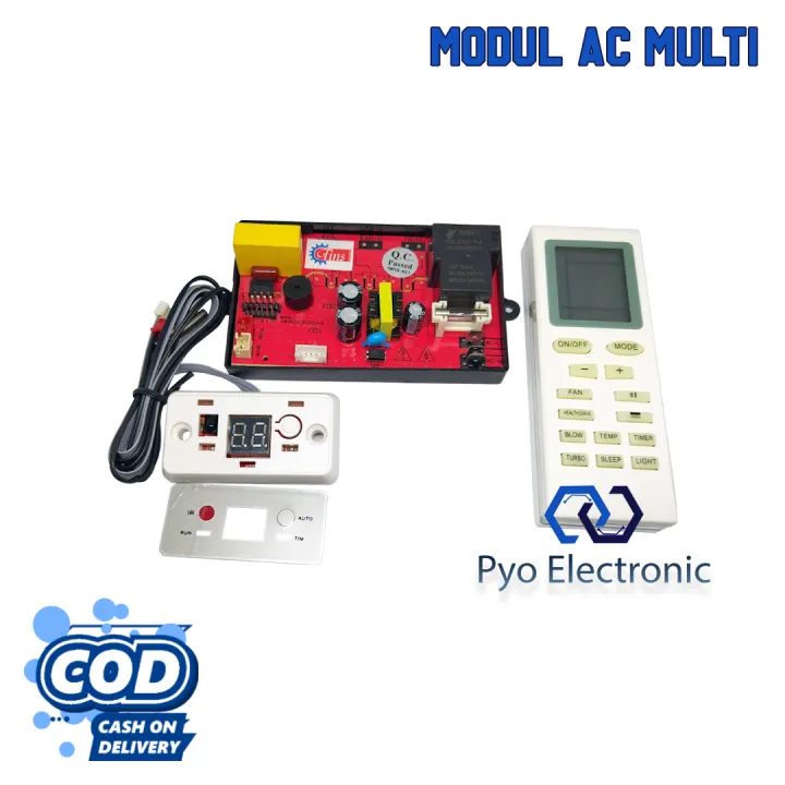 PCB AC UNIVERSAL MODUL KONTROL AC SEGALA MEREK LENGKAP DENGAN REMOTE ...
