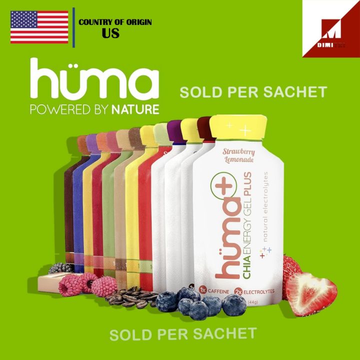 Huma Chia Energy Gel, Stomach Friendly, Real Food Energy Gels (Original ...