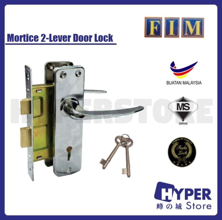 FUDA 2 Lever Mortise Door Lock Handle Lock / Kunci Pintu Rumah Kunci ...