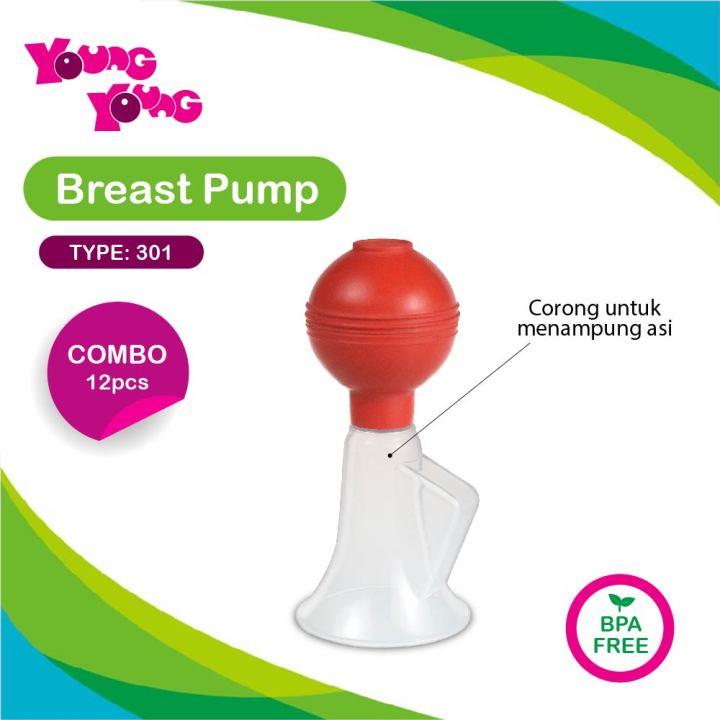 YOUNG YOUNG COMBO 12 Pcs Pompa Asi Manual Kedap Udara BPA Free Breast ...
