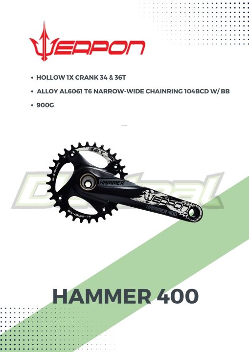Weapon Hammer 400 Crank (Compact) | Lazada PH