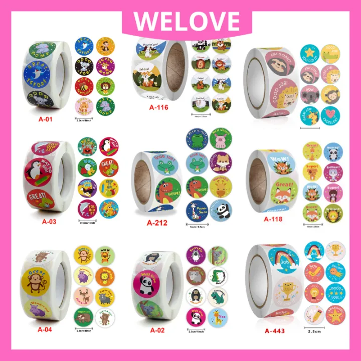 WELOVE 500pcs Encouragement Reward Round Sticker For Kids School ...
