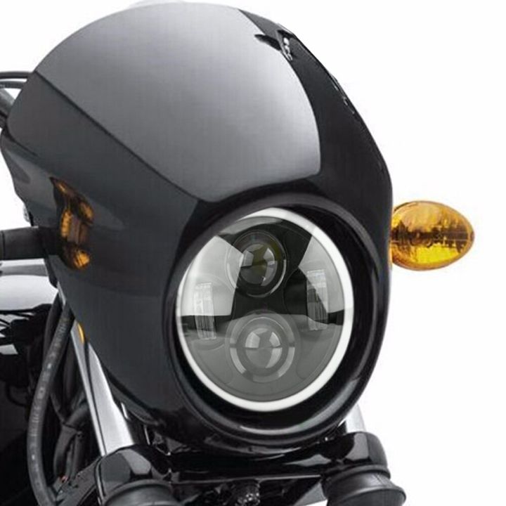 xzsbhf Motorcycle Angel Eyes LED Headlight 12V Headlamp With Brackets ...