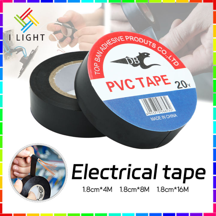 （Fast Delivery）4/8/16 meters Electrical tape multi-purpose black PVC ...