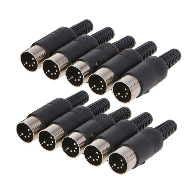 10Pcs 5Pin DIN Plug Male Connector Jack with Plastic Handle Keyboard ...