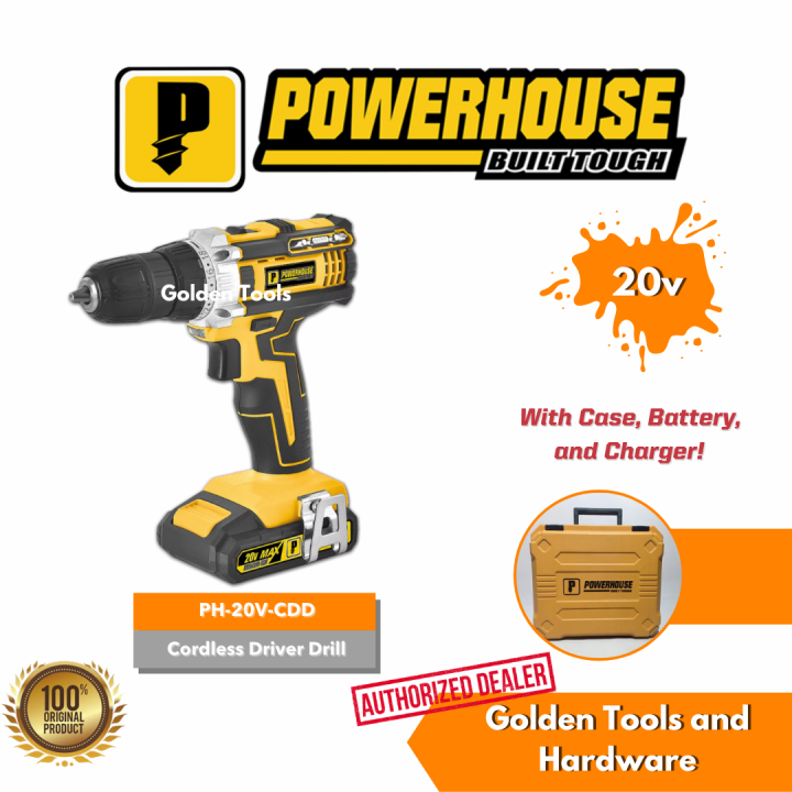 POWERHOUSE PH-20V-CDD Cordless Driver Drill 20V [GOLDEN | PPT] | Lazada PH