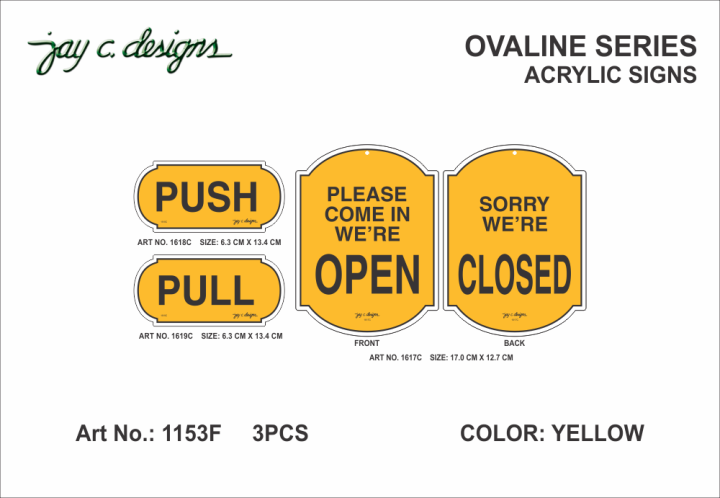 Acrylic Sign / Signage Set 6 Jay C. Designs | Lazada PH