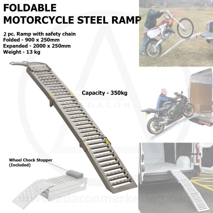 【3 Year Warranty】FUSSIN 2 Piece(1 PAIR) Motorcycle Ramp Steel Ramp ...