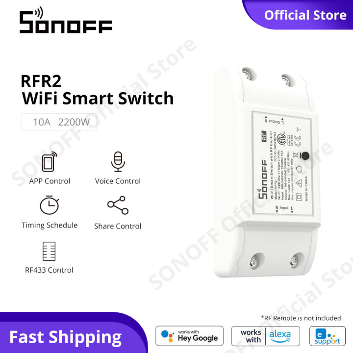 SONOFF RFR2 WiFi Switch 433 RF Wireless Light Switch eWeLink APP Remote ...