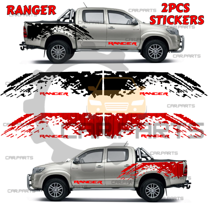 CP 2Pcs Ranger Car Body Side Sticker Truck Decal Vinyl Flame Sticker ...