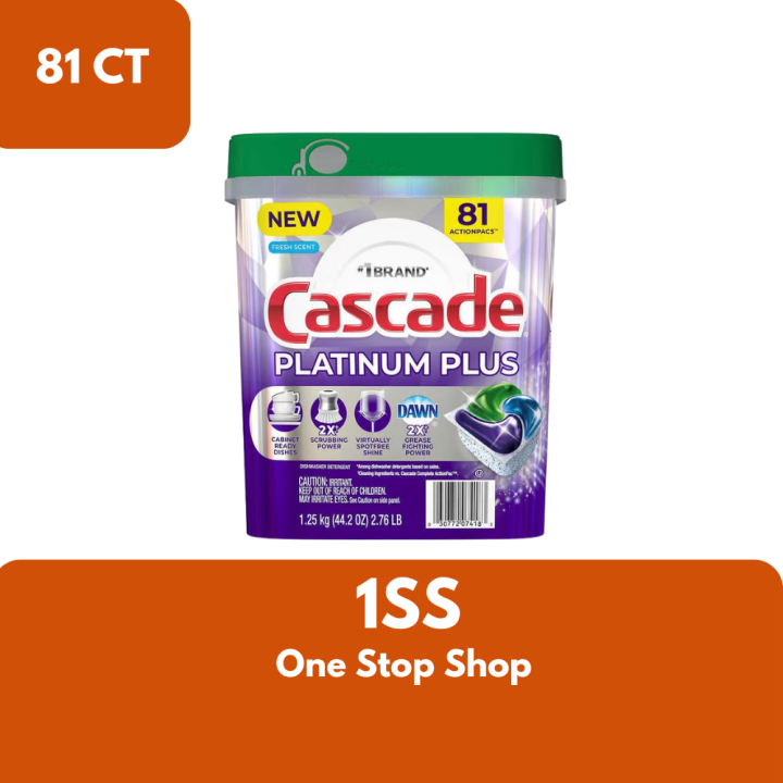 Cascade Dishwashing Platinum Plus, Fresh Scent 81CT | Lazada PH