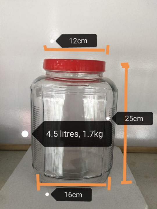 GLASS bottle container 4.5 litres /BALANG KACA ketat Udara 4.5 litres ...