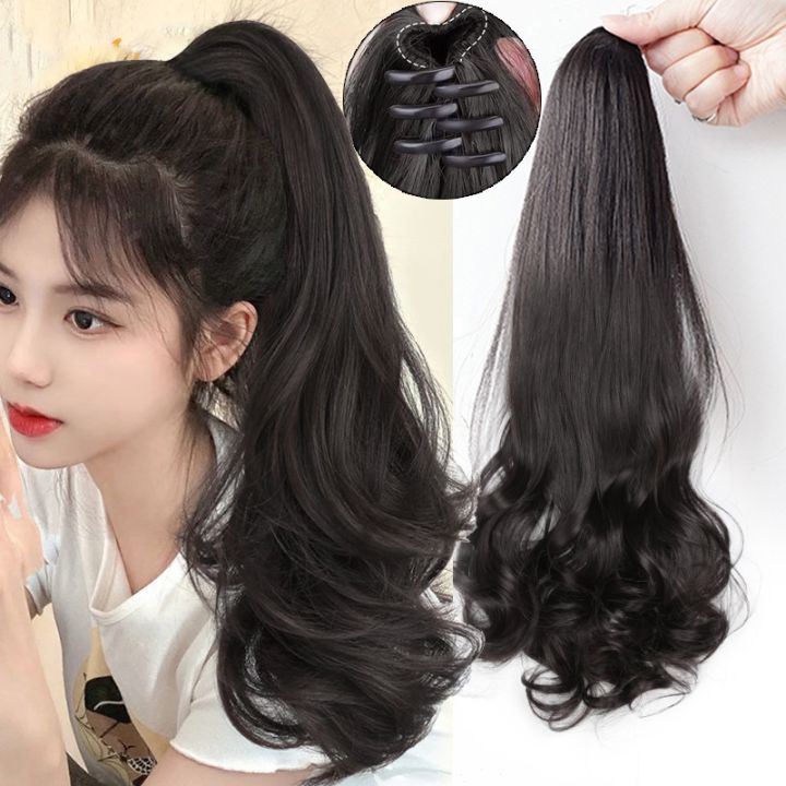 New Curly Wig Hair Clip Wig Extensions Ponytail Heat Resistant ...