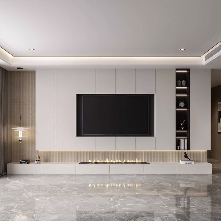 Customize the decorative surface of TV set embedded in metal niche ...