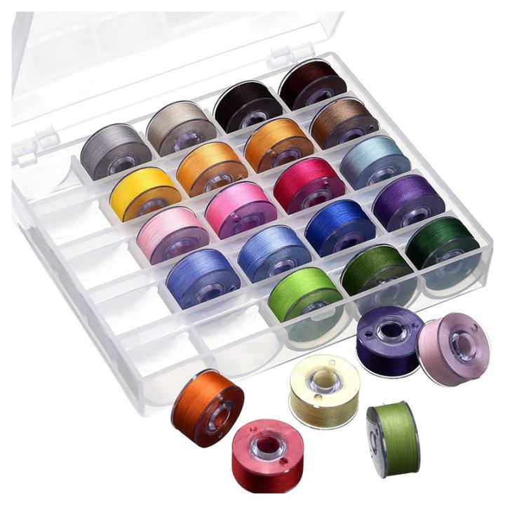 Bobbin Case Organizer with 25 Clear Sewing Machine Bobbins and Assorted ...