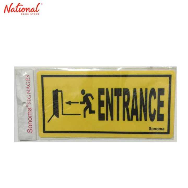 Sonoma Signage 4X8 Inches Yellow Entrance - Office - Business ...