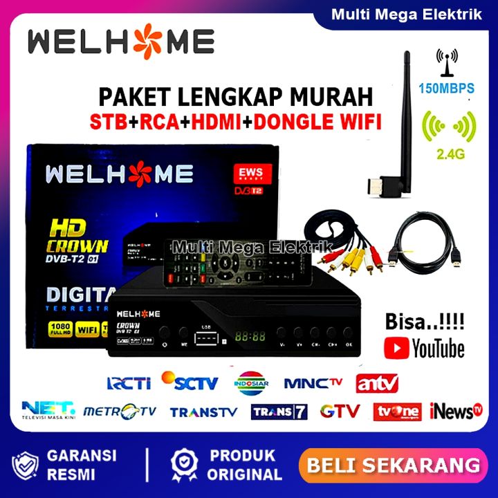 SET TOP BOX TV DIGITAL WELHOME DVBT2 / SET TOP BOX UNTUK TV TABUNG ...
