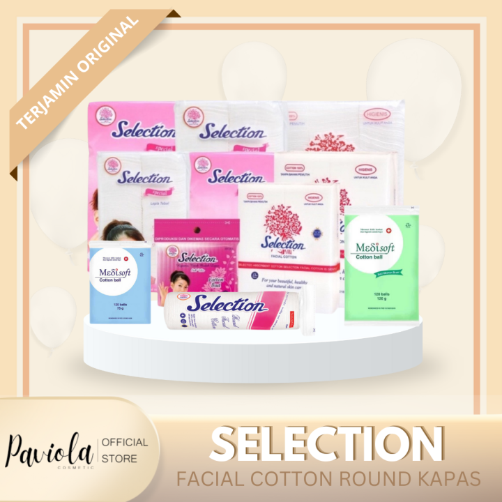 Kapas Selection Facial Cotton Round Kapas Tipis Toner Pembersih Wajah ...