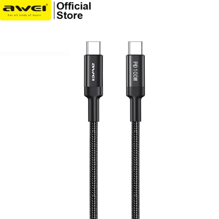 Awei CL-117T PD100W Type-C To Type C Super Fast Charging Cables Data ...