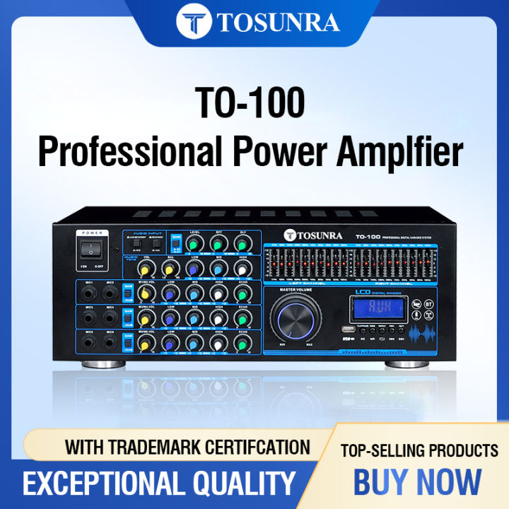 🥇【TOSUNRA】 TO-100 AMPLIFIER HOME AMPLIFIER 300W *2 8OHMS | Lazada PH