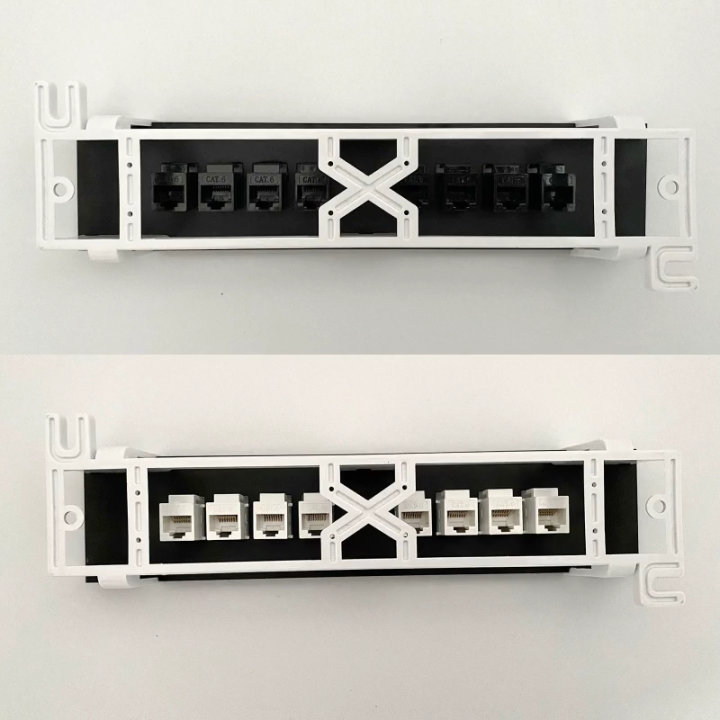 8 Ports Patch Panel CAT6 RJ45 Extender Keystone Gigabit LAN Coupler ...