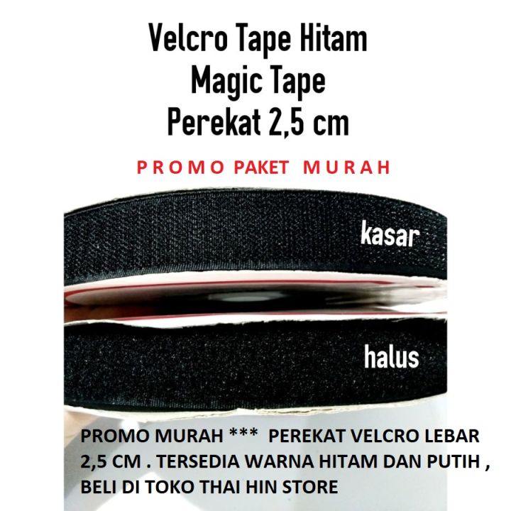 PEREKAT VELCRO / MAGIC TAPE KASAR & HALUS LEBAR 1 INCH / 2,5 CM PANJANG 18 METER | Lazada Indonesia