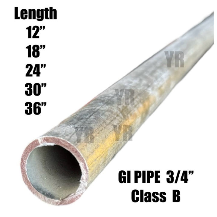 GI Pipe 3/4” Class B Galvanized Iron Besi Pipe Gi 3/4" No thread No ...