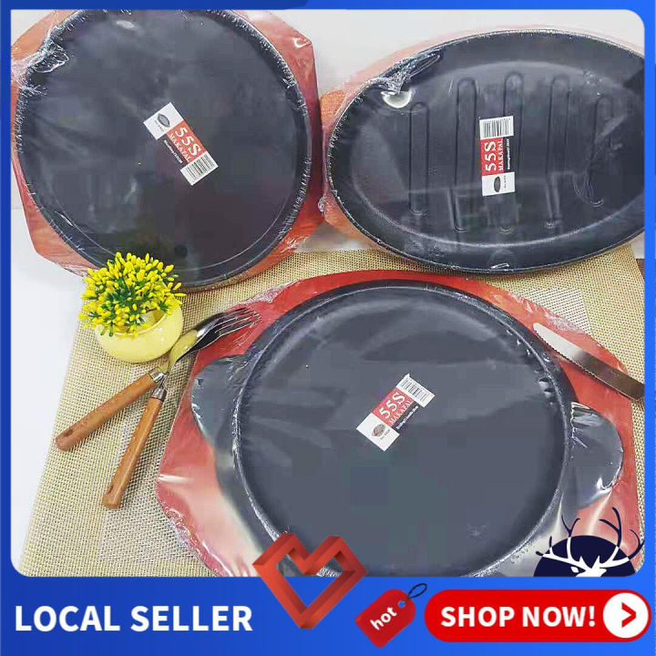 【LOCAL SHIP】SIZZLING PLATE CAST IRON PLATE Sizzling Plate ROUND OVAL ...