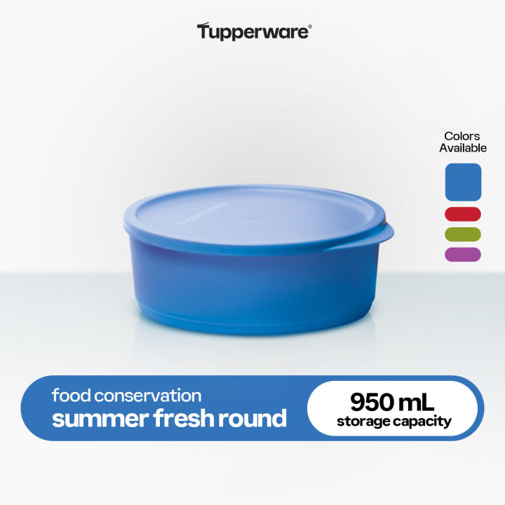 Tupperware Summer Fresh Round Large 950mL [Food Keeper] [Fridge Storage] [Ref Organizer] | Lazada PH