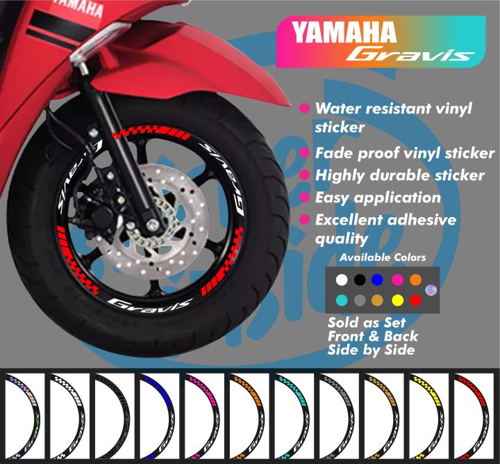 Yamaha Mio Gravis Mag Decals Sticker Front & Back Side by Side 4pcs ...