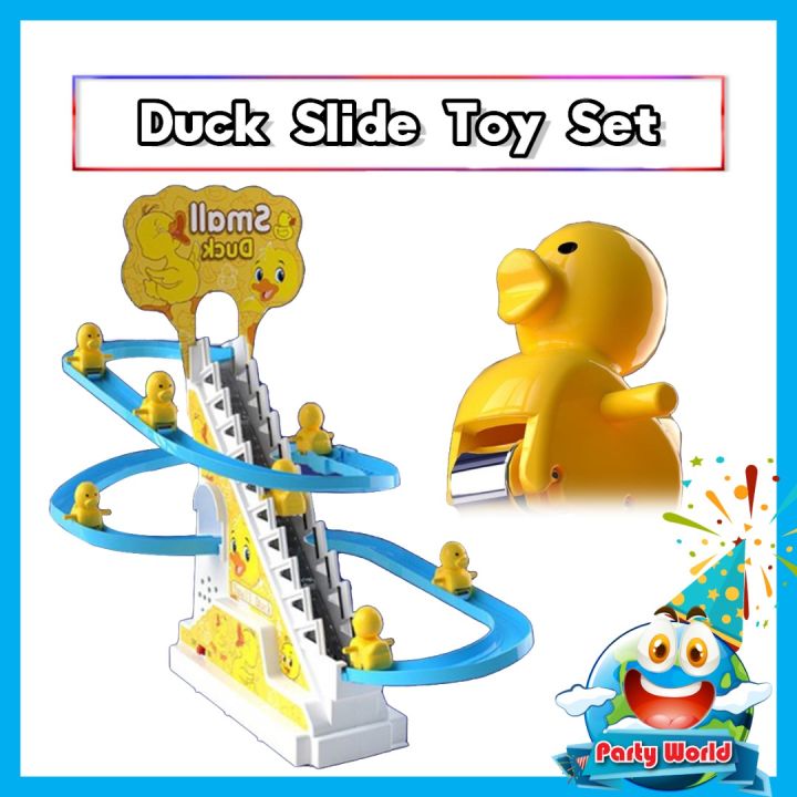 🎉 Children's Electronic Duckling Climbing Stairs Duck Slide Toy Set ...