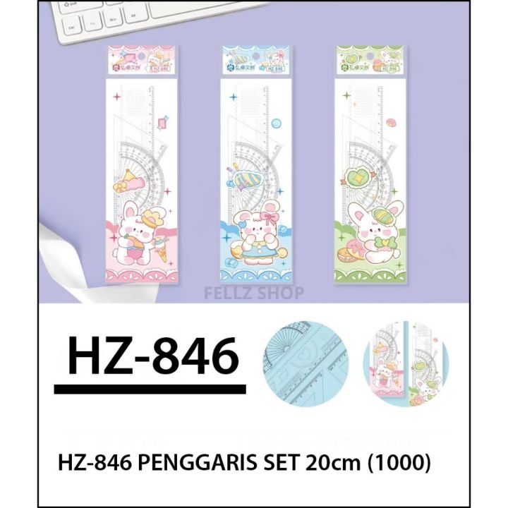 FS - Penggaris Set Plastik Isi 4 pcs / Garisan Busur Siku Siku Segitiga ...