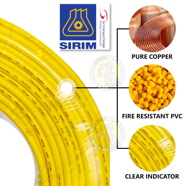 【SIRIM】 1.5mm PVC Insulated Cable (100% Pure Copper) PVC Cable Wire ...