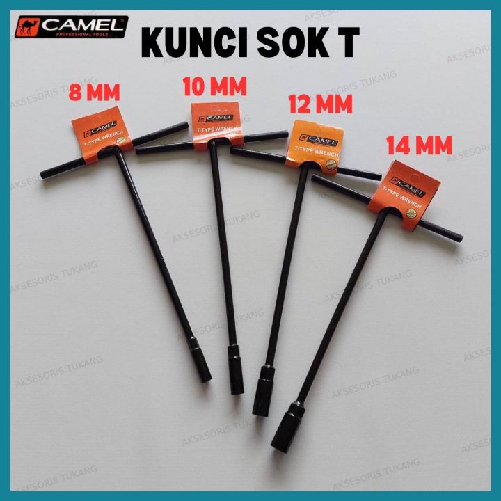 Camel Kunci T Sok 8 10 12 14 mm Kunci Sock Shock Hitam Socket T Type | Lazada Indonesia