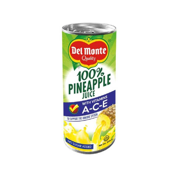 Chilled Del Monte 100% Pineapple Juice with Vitamins ACE (220mL ...