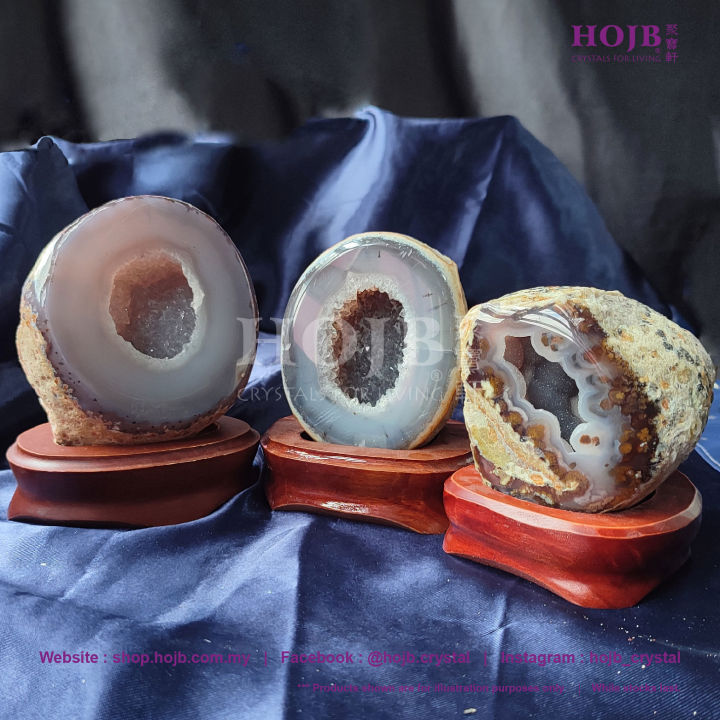 HOJB Brazilian Agate Geodes Stone Feng Shui Mini Cave 110-120mm ...